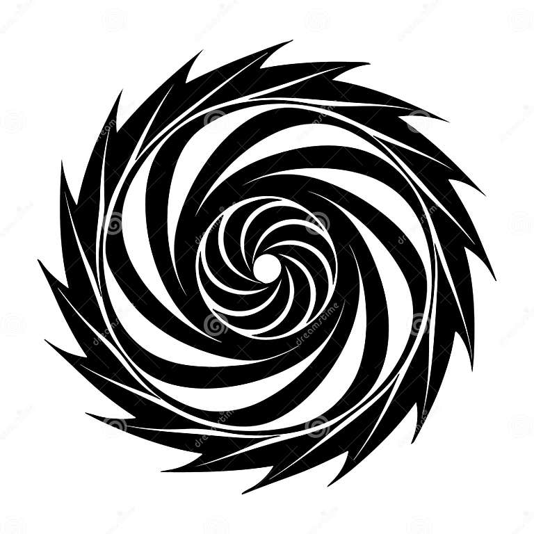 A Unique Logo about Swirling Vortex Vector Silhouette Image Stock ...
