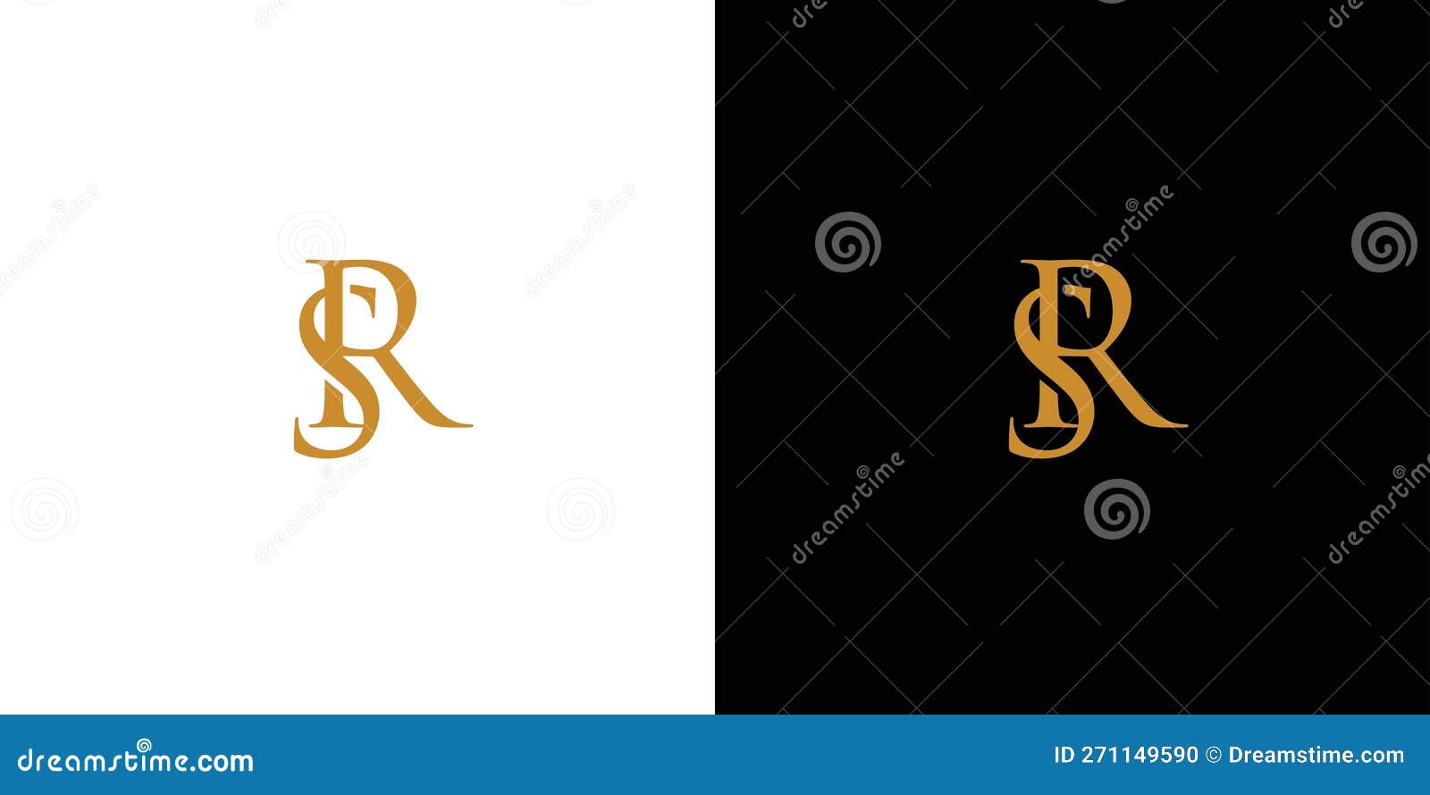 Unique and Luxury Letter SR Initials Logo Design Stock Vector ...