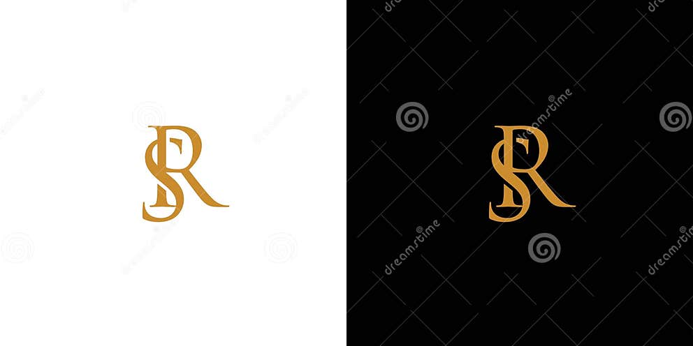 Unique and Luxury Letter SR Initials Logo Design Stock Vector ...