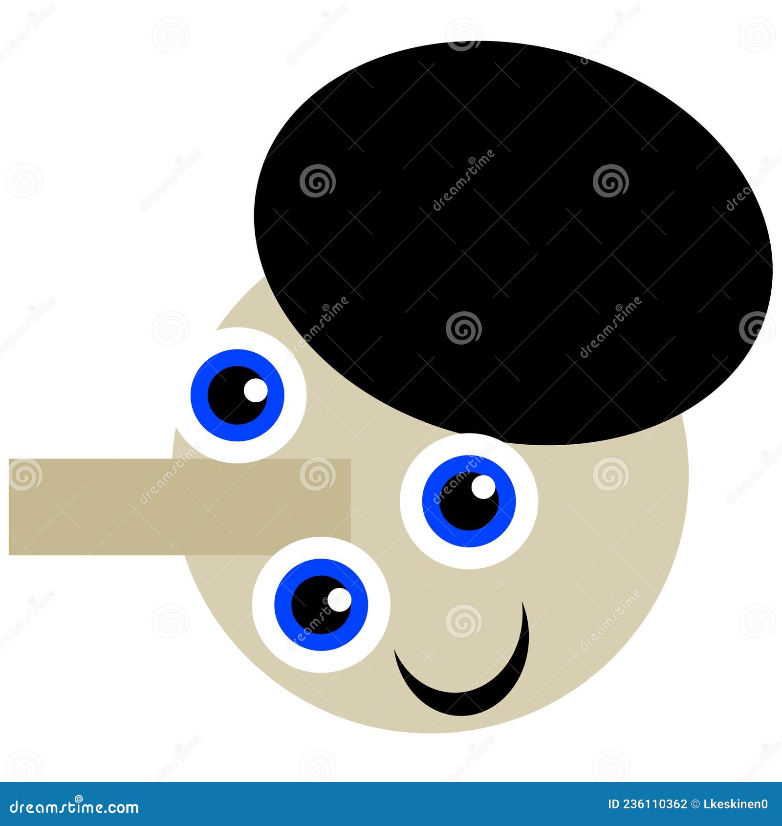 Unique, Man Face with Three Eyes Stock Vector - Illustration of ...