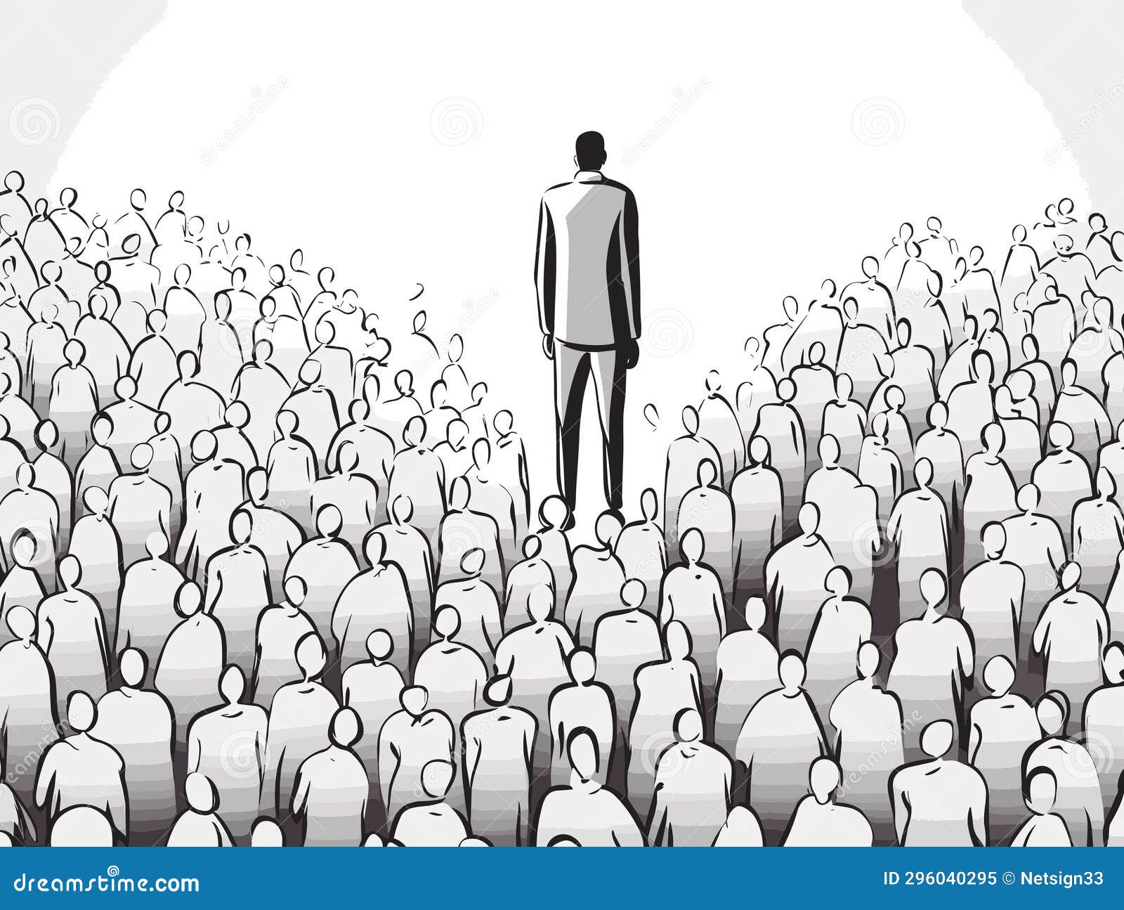 One Person Standing Up In A Crowd