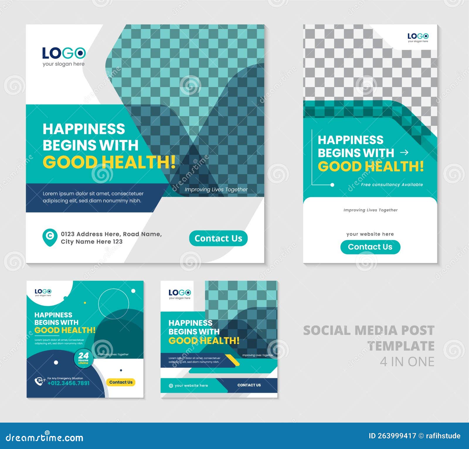 Unique Medical Social Media Post Template Set for Multipurpose Use ...