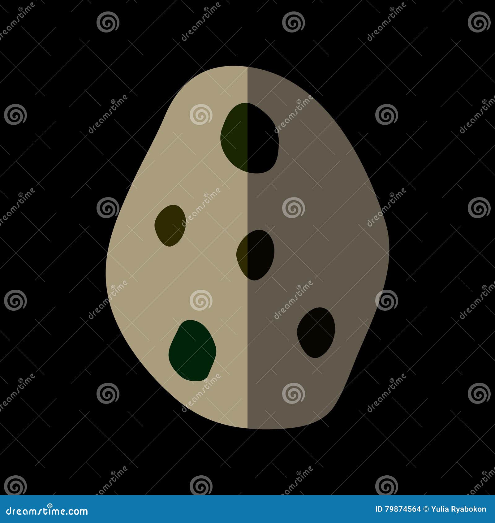 Unique meteorite flat icon stock vector. Illustration of element - 79874564