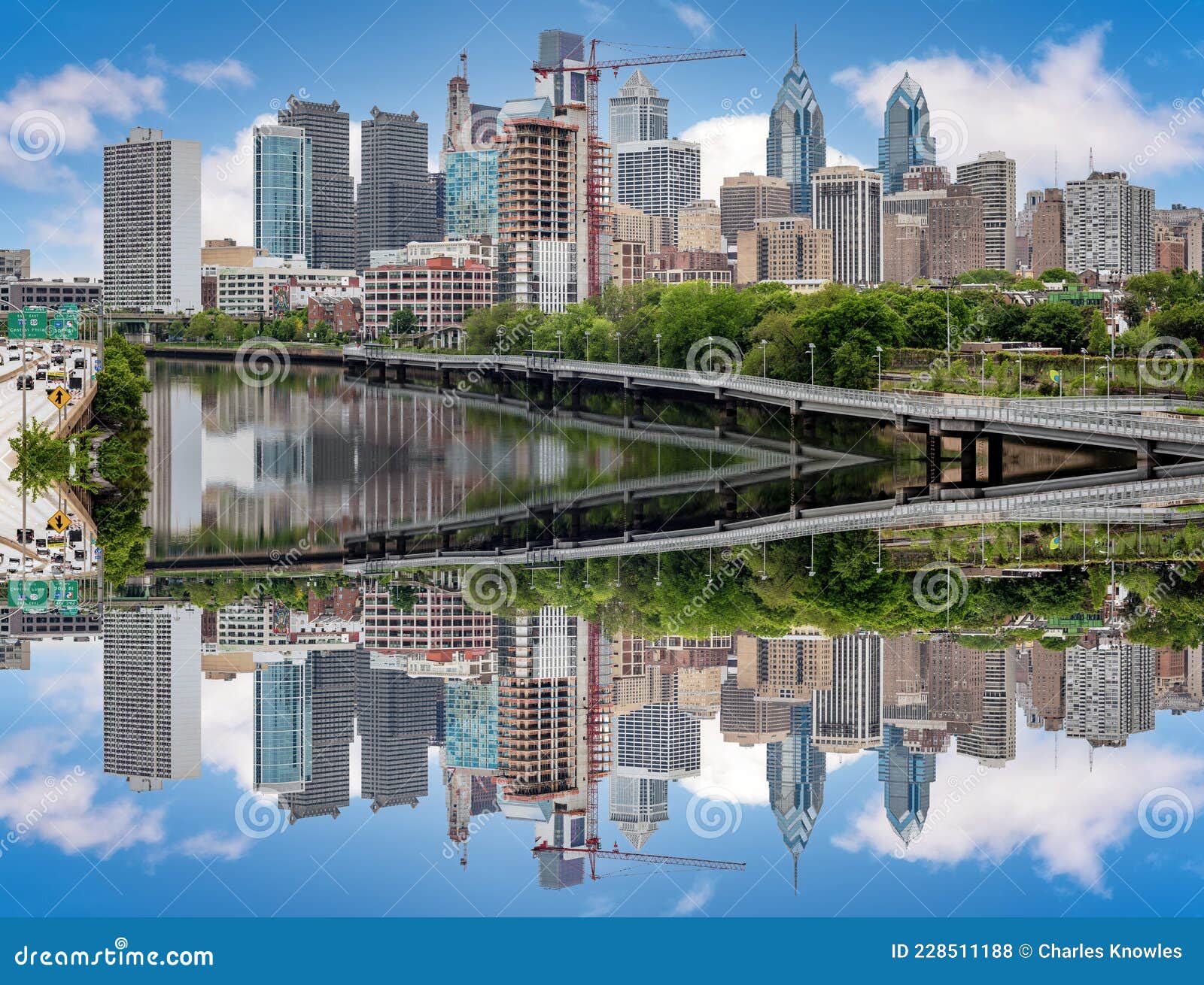 Unique Mirror View and Reflection of Philadelphia Stock Photo - Image ...