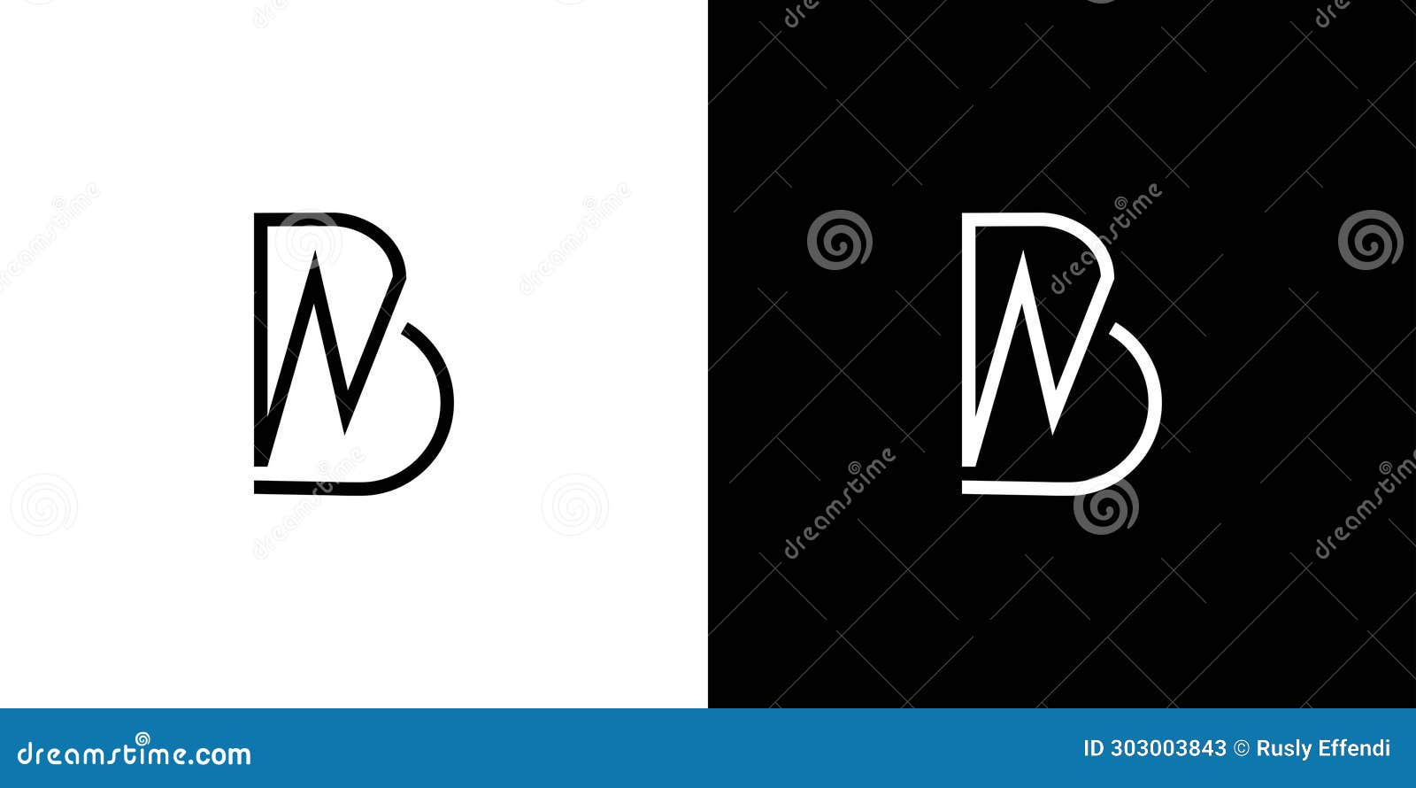 Unique and Modern BN Initials Logo Design Stock Illustration ...