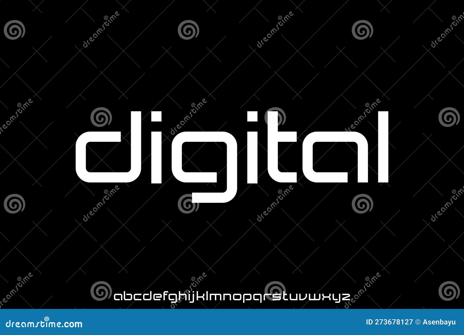 Unique Modern Digital Display Font Vector. Square Typography Style for ...