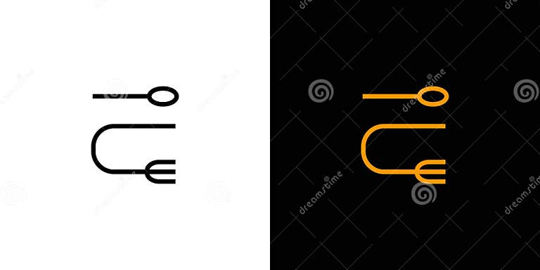 Unique and Modern E Dining Logo Design Stock Vector - Illustration of ...