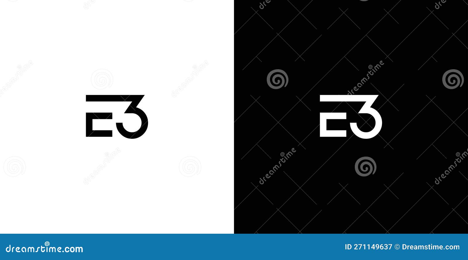 Modern E 3 Logo Design Cartoon Vector | CartoonDealer.com #271149637