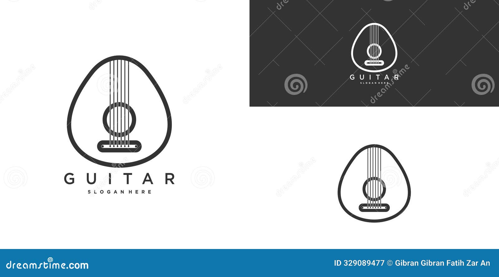 Unique Modern Guitar Logo Design Stock Illustration - Illustration of ...