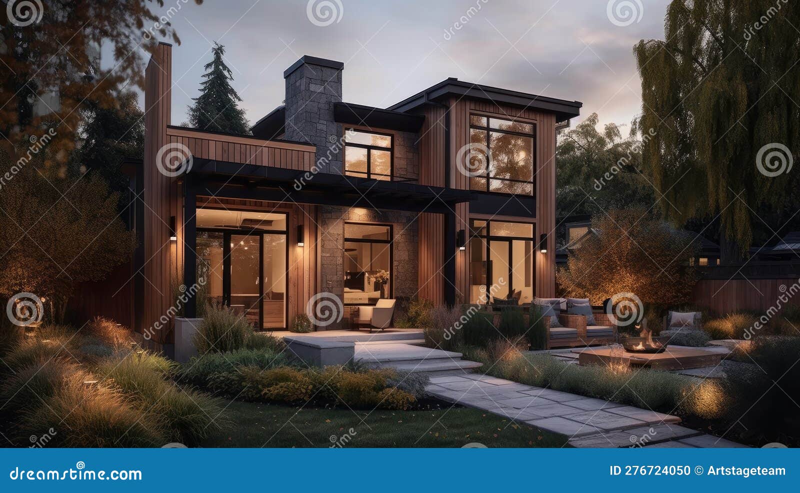 A Unique Modern Houese Design Featuring an Asymmetrical Facade. AI ...