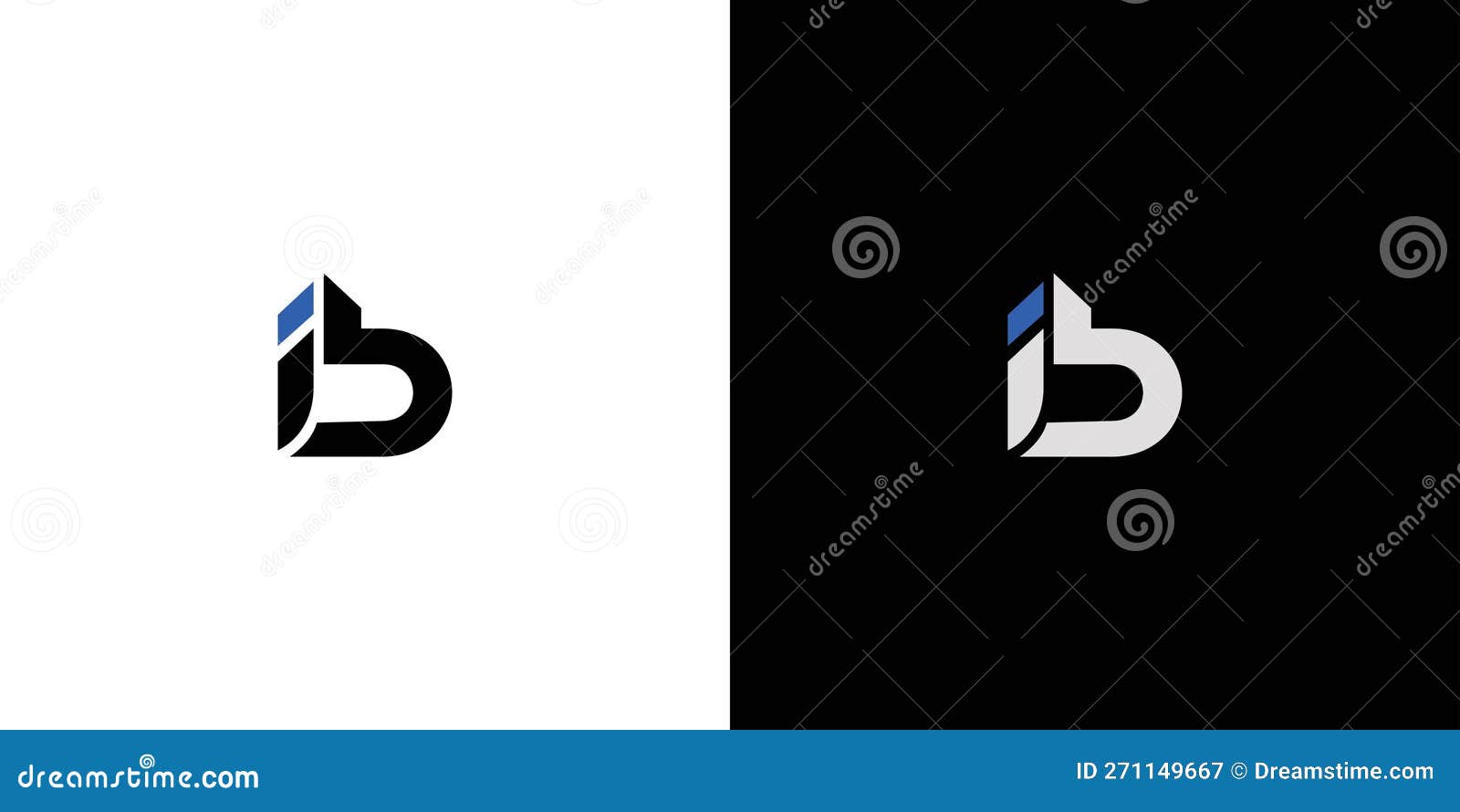 Unique And Modern Initial Letter Ib Logo Design Cartoon Vector ...