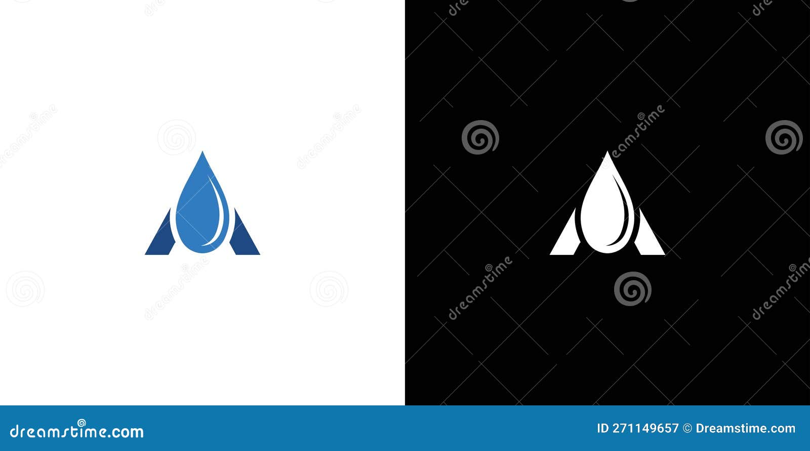 Unique and Modern Initial a Water Logo Design Stock Vector ...