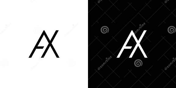 Unique and Modern Letter AX Initials Logo Design Stock Vector ...
