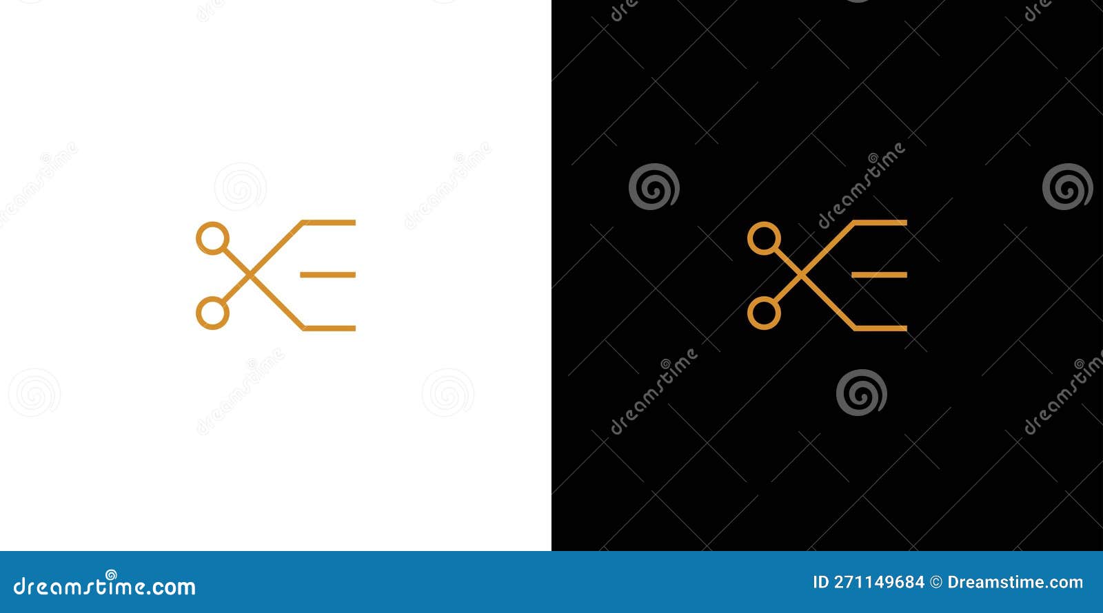 Unique and Modern Letter E Scissor Logo Design Stock Vector ...