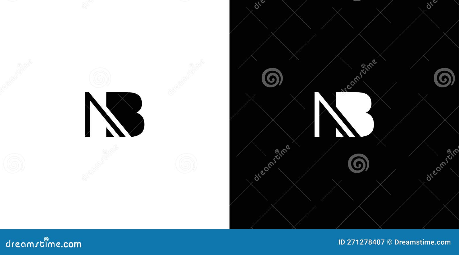 Unique and Modern NB Logo Design Stock Vector - Illustration of ...