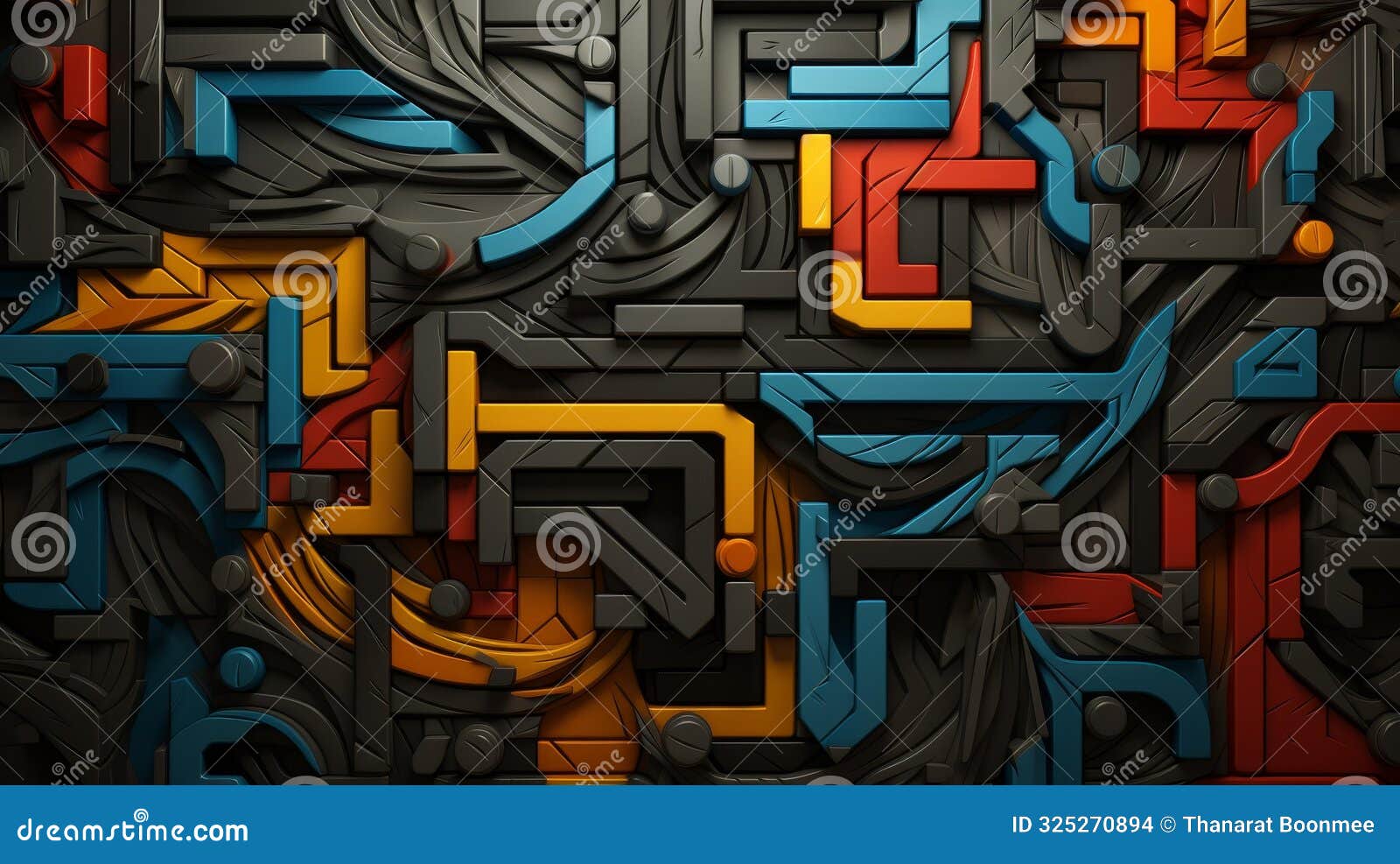 Unique Modern Maze Art with Geometric Patterns and Precise Details in ...