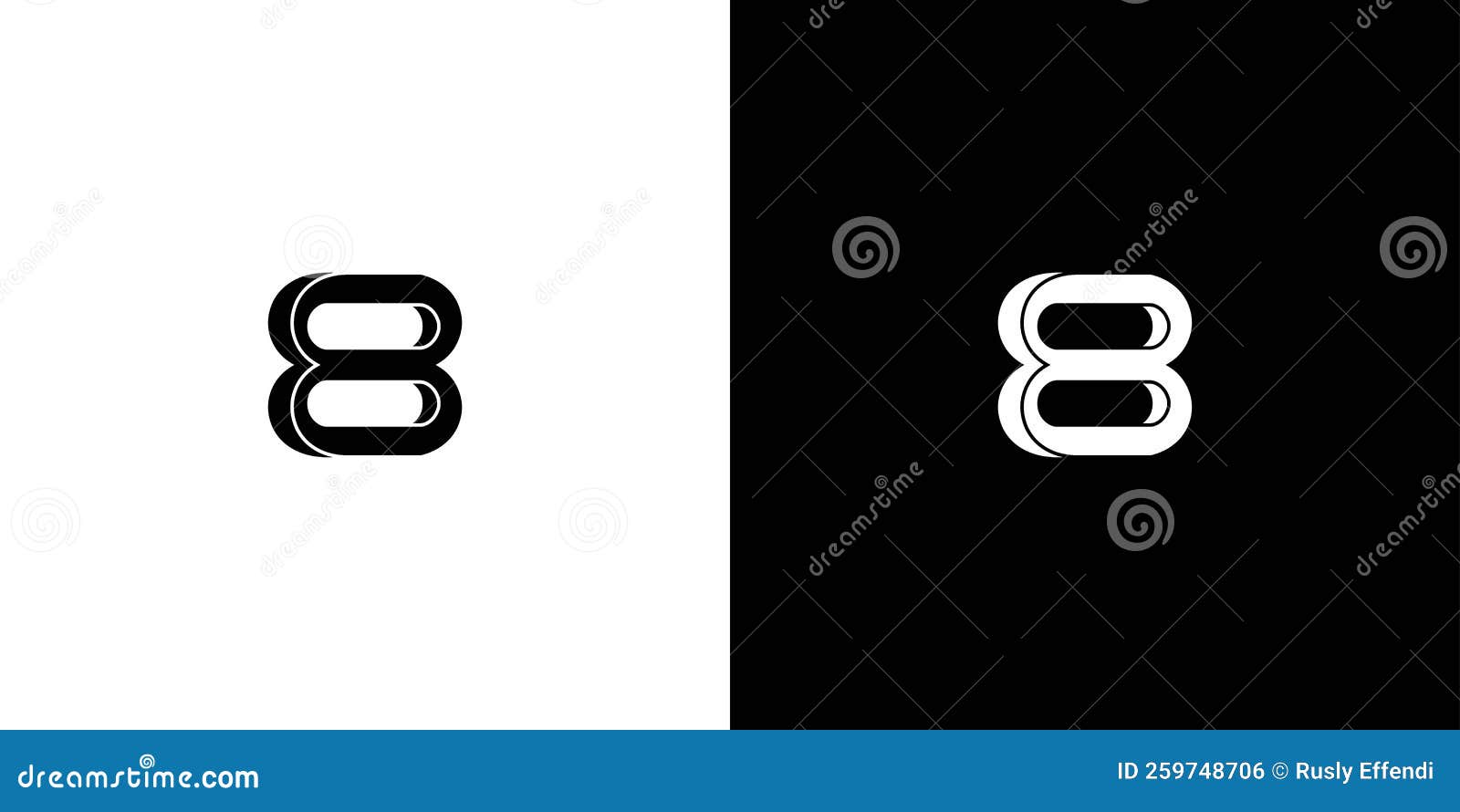 Unique and Modern Number 8 Logo Design Stock Vector - Illustration of ...