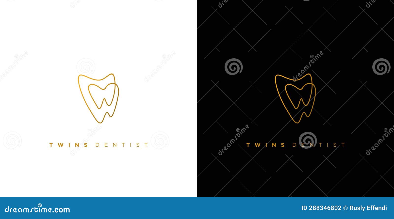 Unique and Modern Twins Teeth Logo Design Stock Vector - Illustration ...