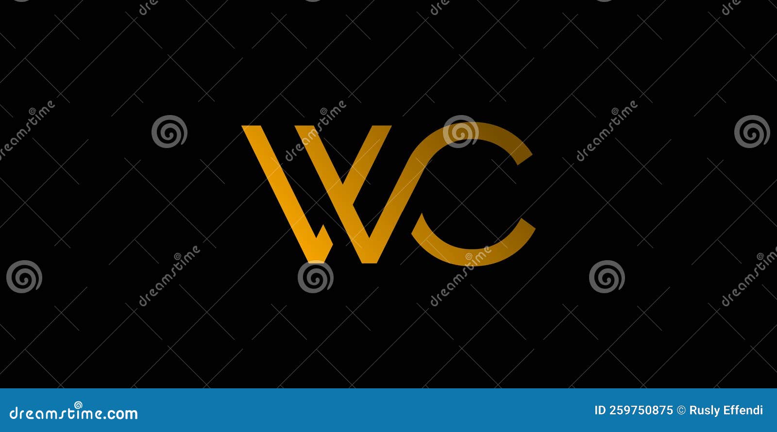 Unique and Modern WC Initials Logo Design Stock Vector - Illustration ...