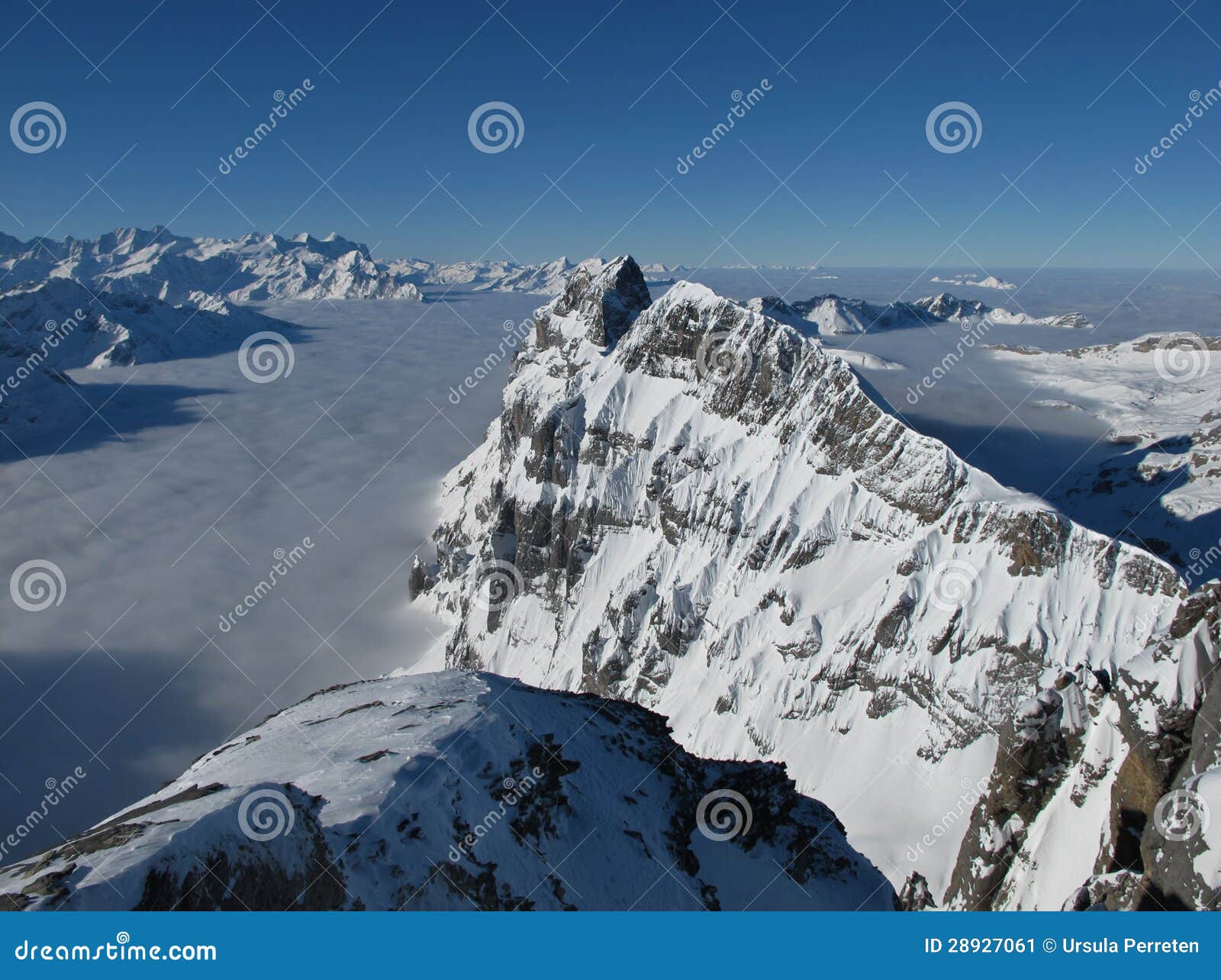 Unique Mountain View from the Titlis Stock Image - Image of impressive ...