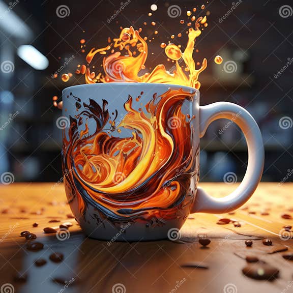 Design a Unique Mug with Super Realistic Details Stock Illustration ...