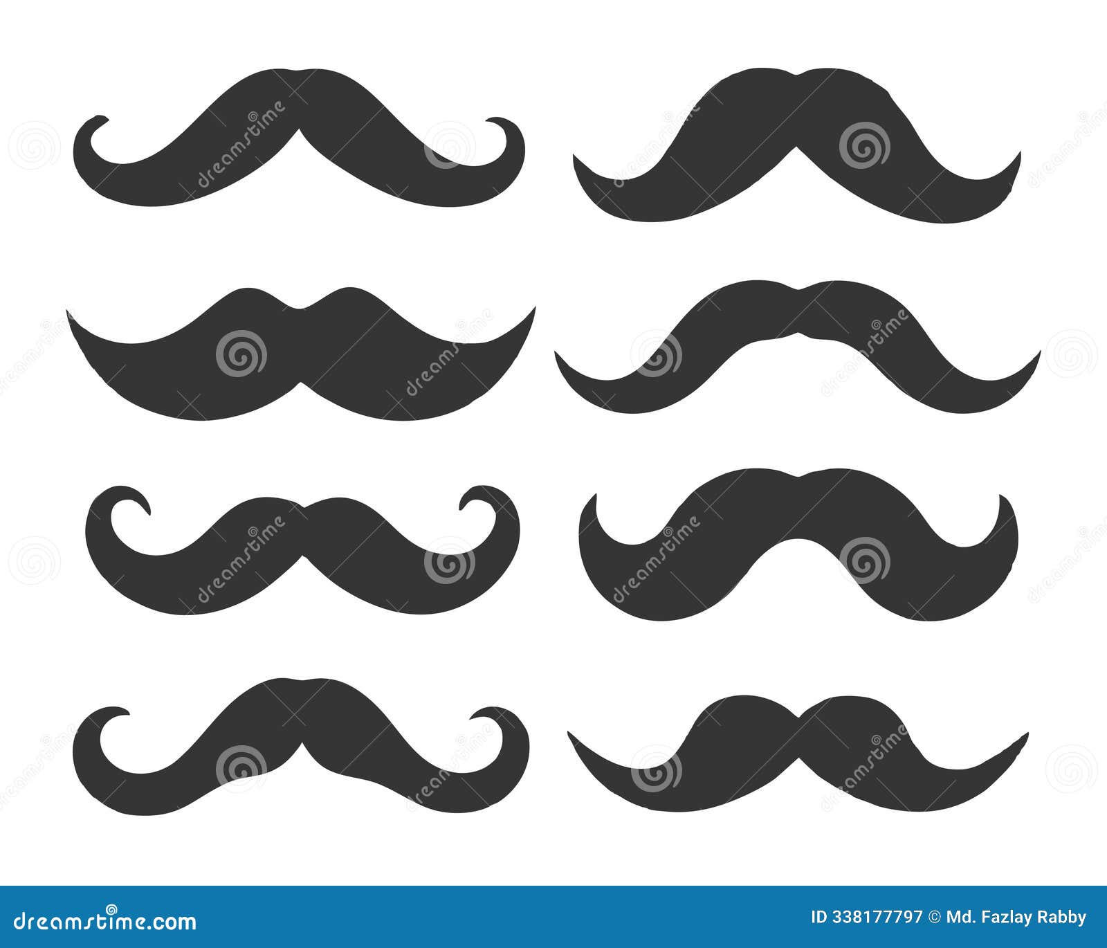 Unique Mustache Vector Set with Classic Styles and Playful Variations ...