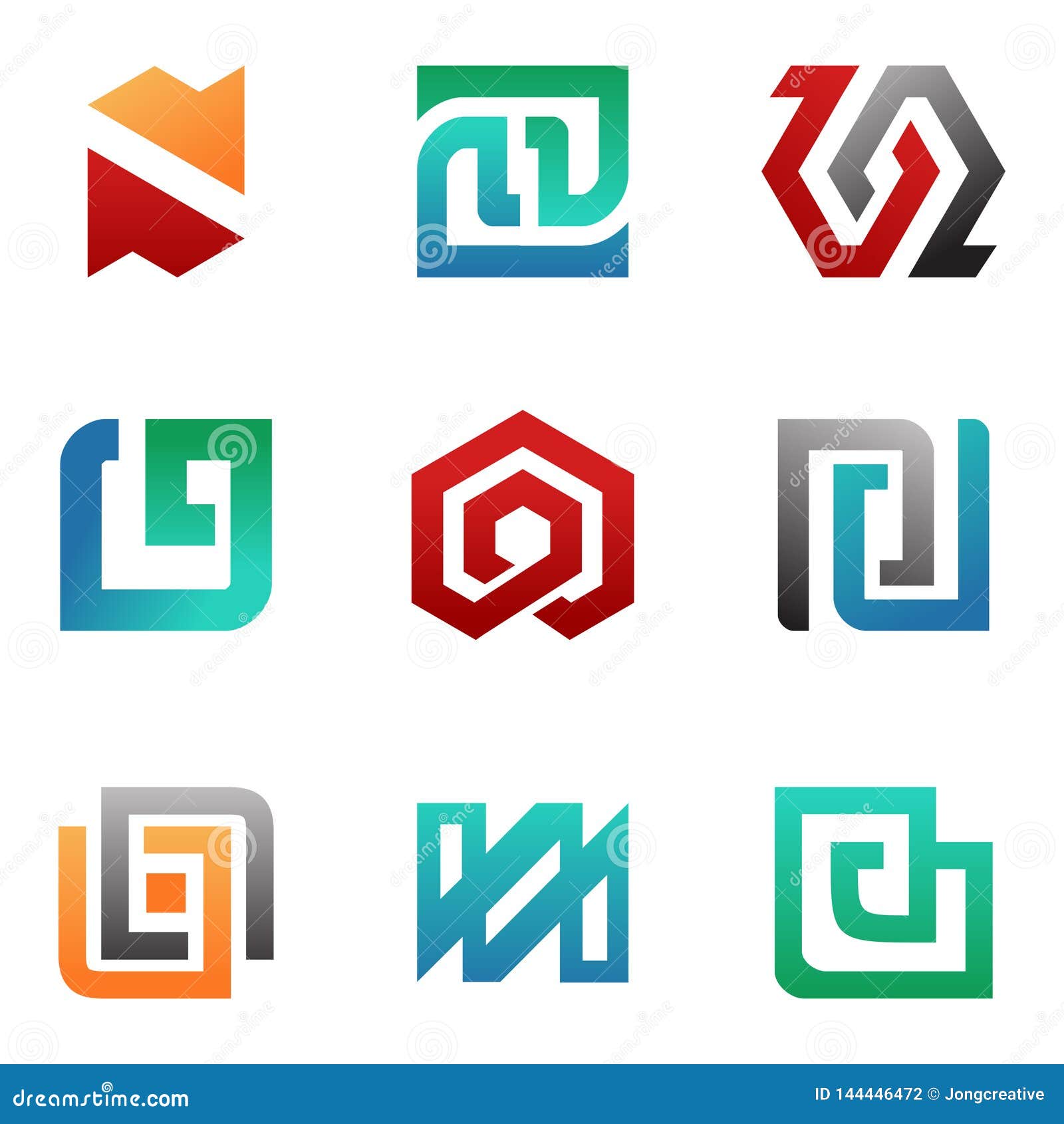 Unique N Letter and Abstract Logo Symbol Template Stock Vector ...