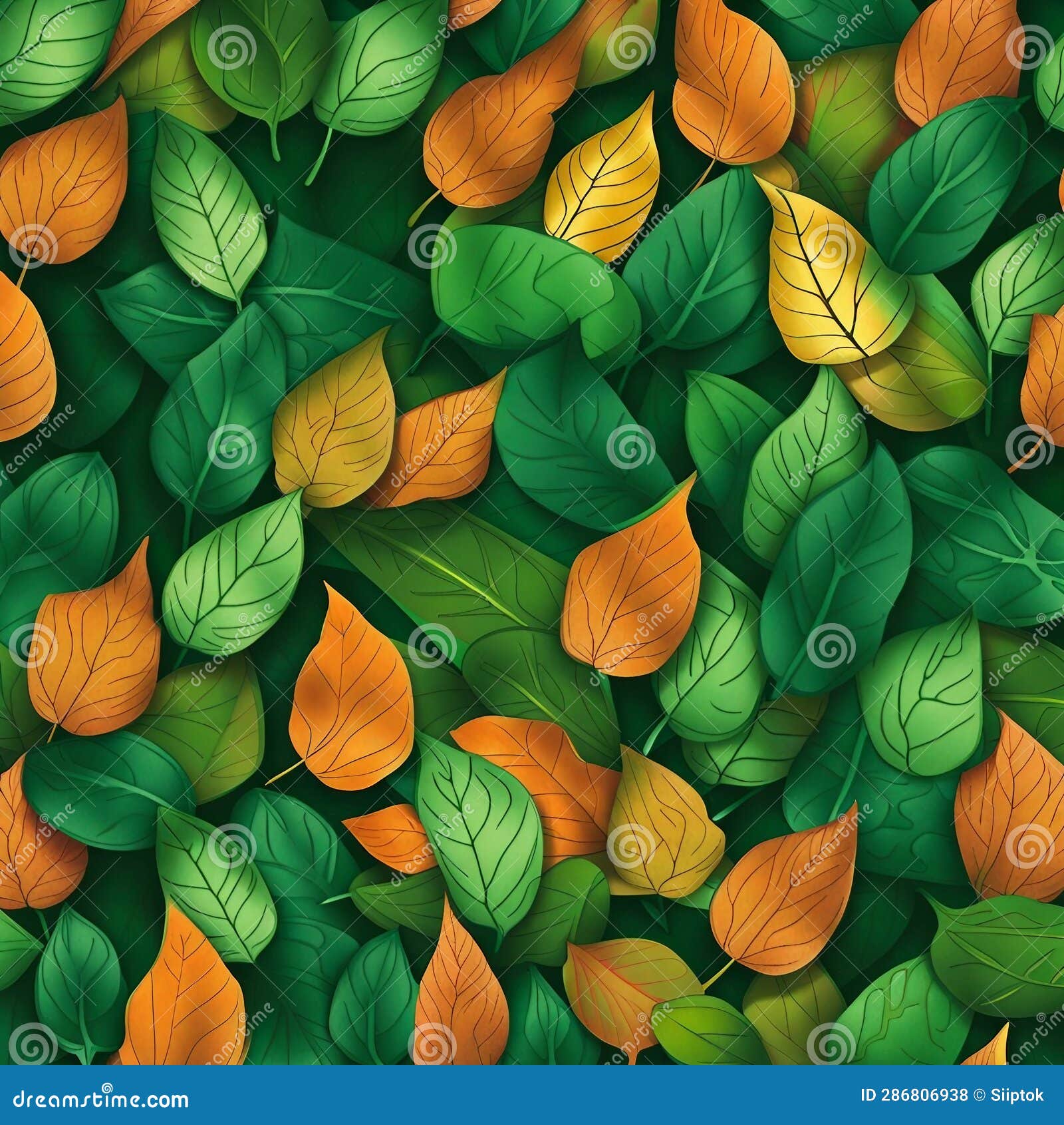 A Natural Background of Stacked Plant Leaf Patterns Fills the View ...