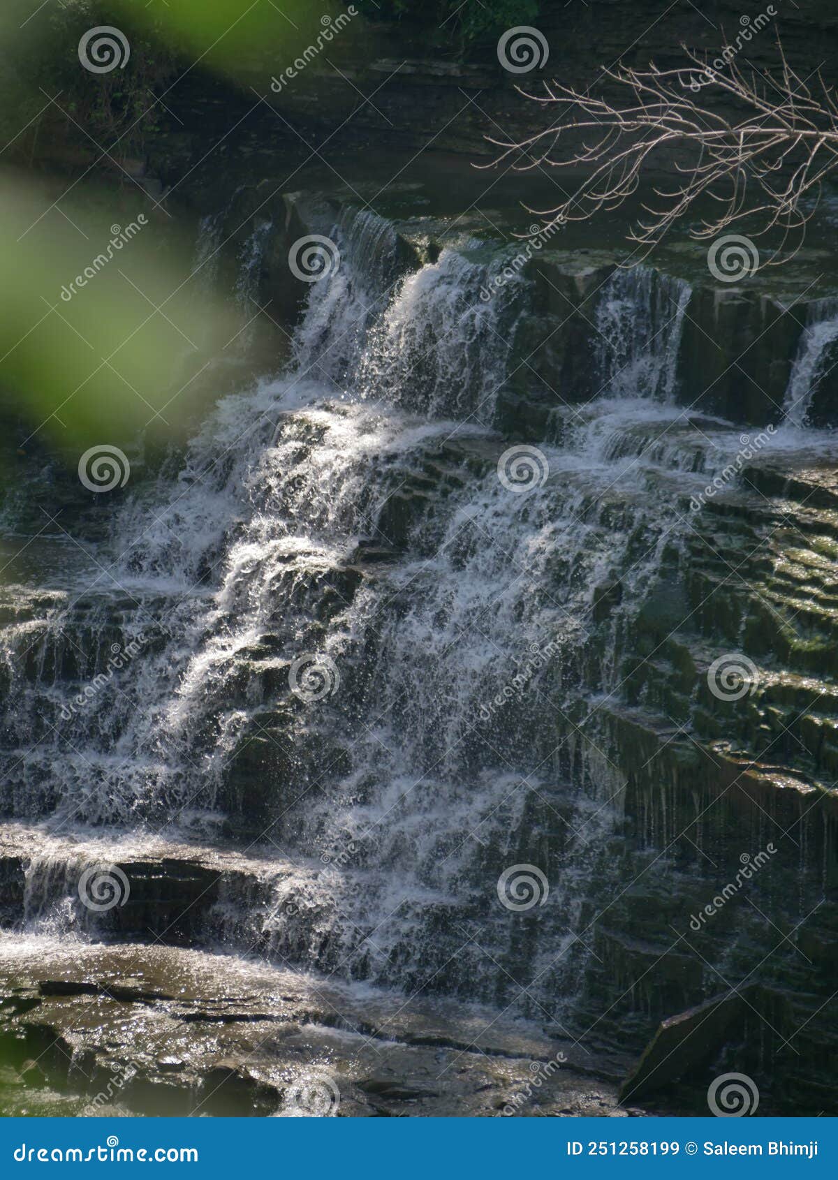 A Unique, Natural Multi-level Waterfall Stock Image - Image of ocean ...