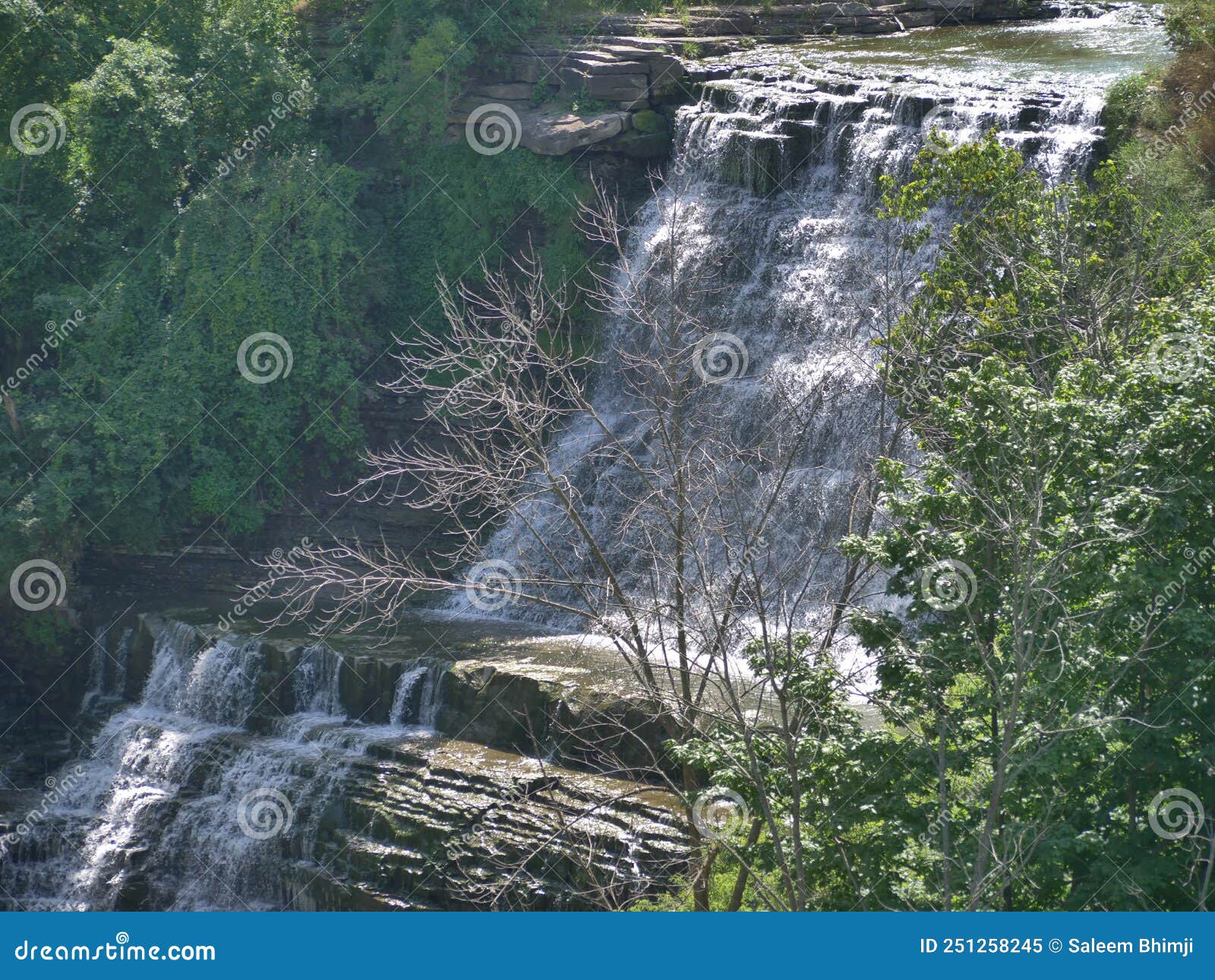 A Unique, Natural Multi-level Waterfall Stock Image - Image of ...