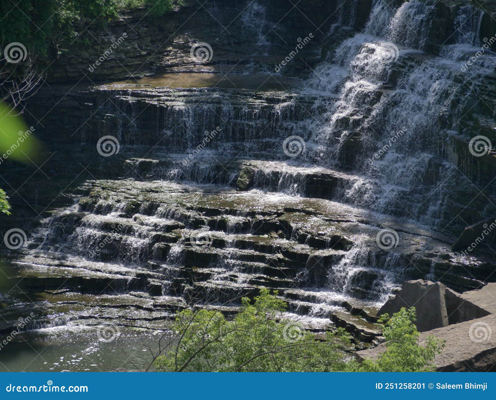 A Unique, Natural Multi-level Waterfall Stock Image - Image of ...