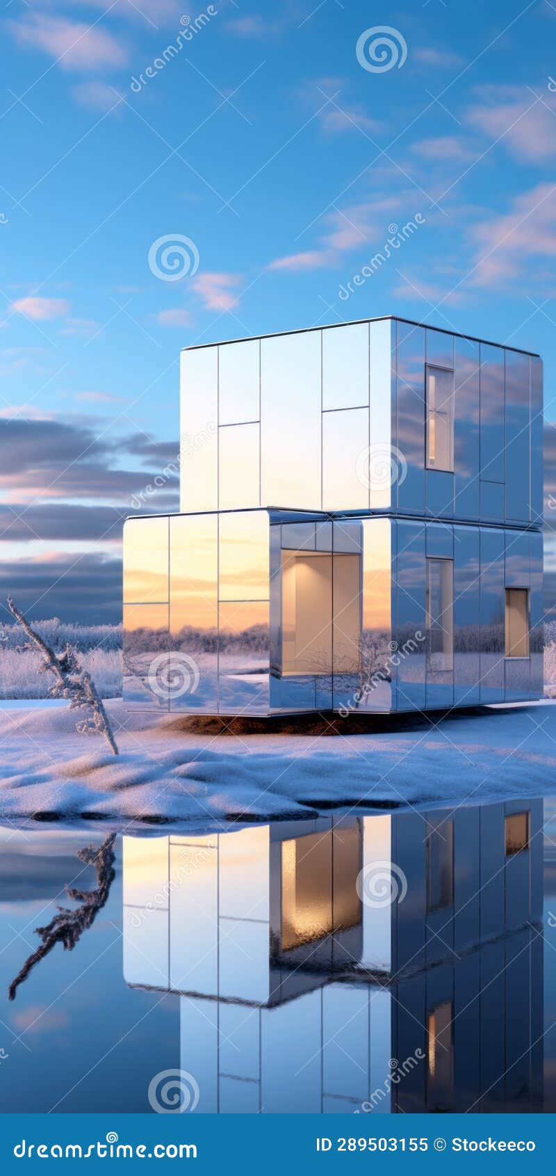 Unique Neoclassical Tiny Home Cube with Parametric Design Stock ...