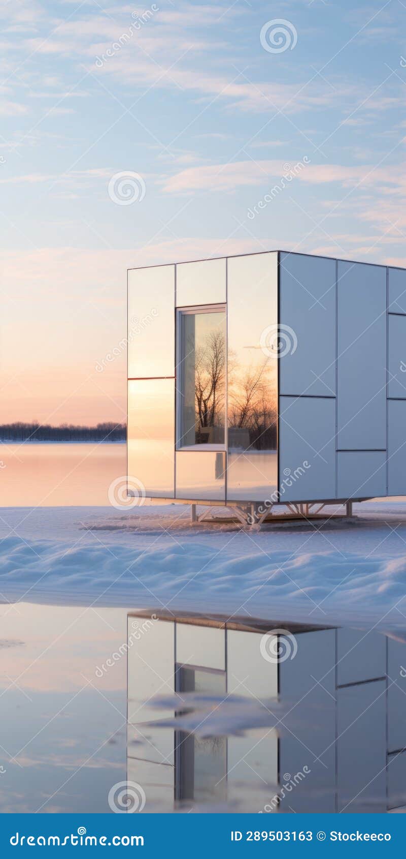Unique Neoclassical Tiny Home Cube with Parametric Design Stock Image ...