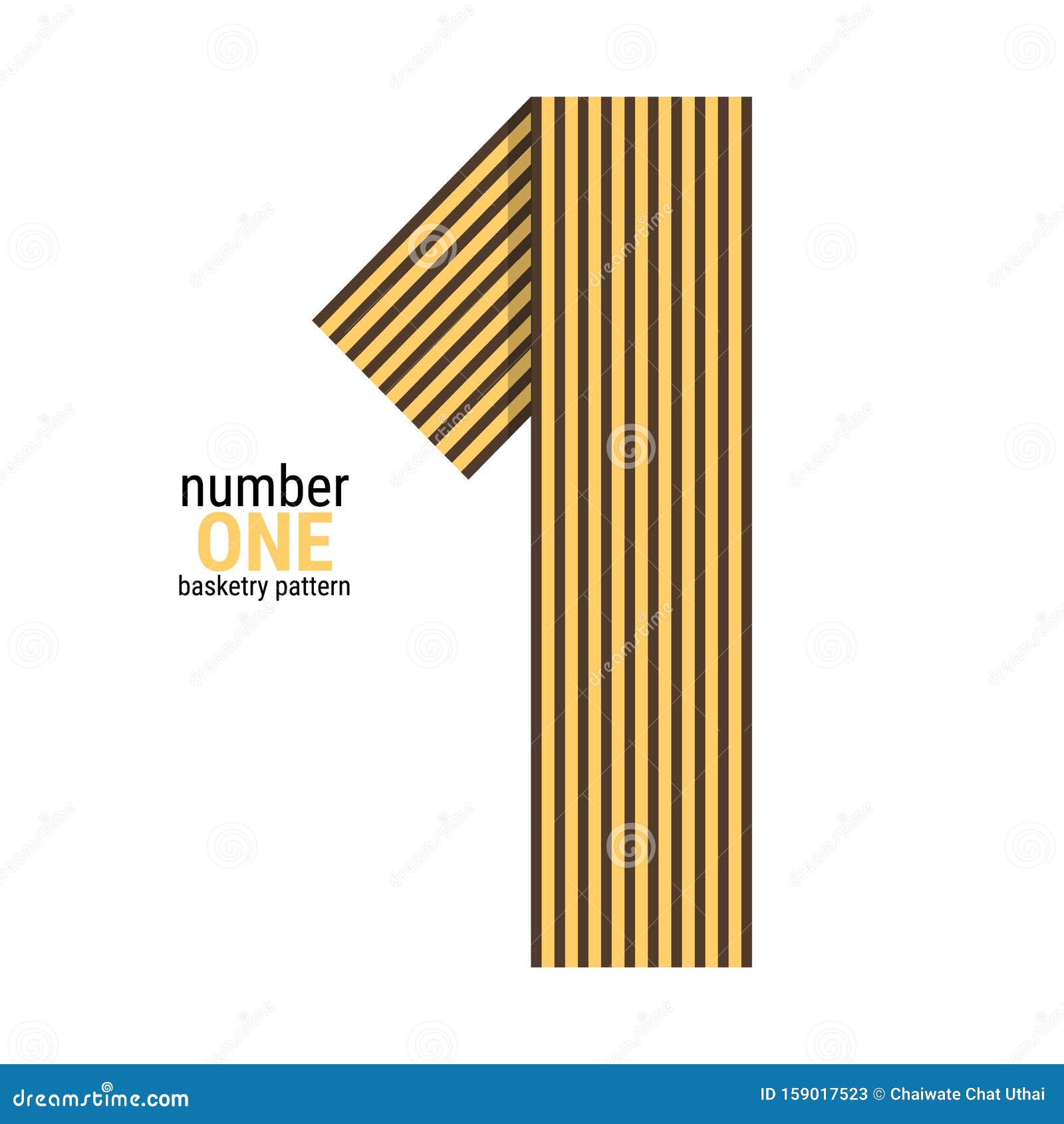 1 - Unique Number Shape Design with Basketry Pattern Stock Vector ...