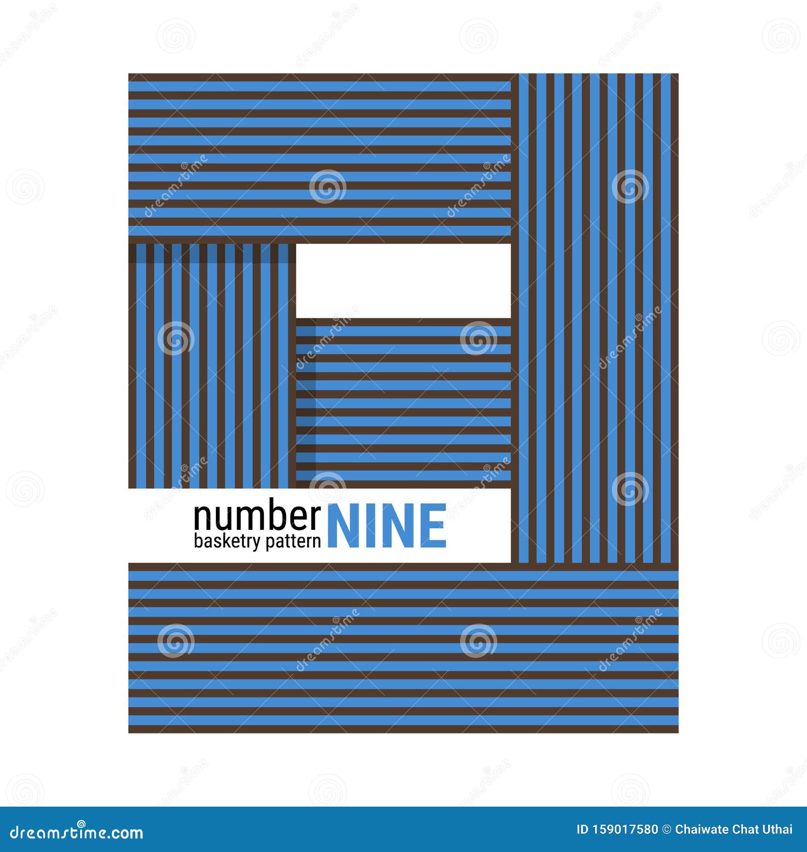 9 - Unique Number Shape Design with Basketry Pattern Stock Vector ...
