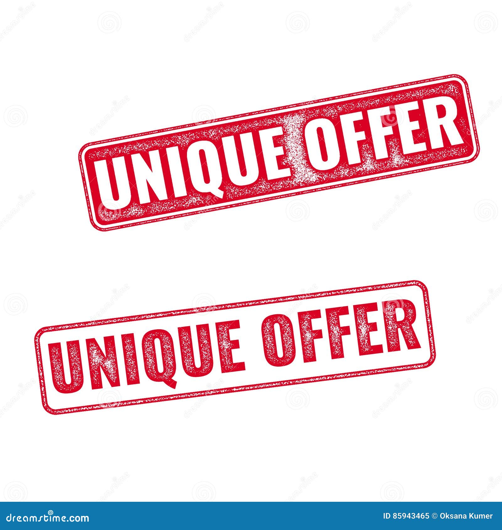 Unique Offer Grunge Rubber Stamp Isolated on White Stock Vector ...