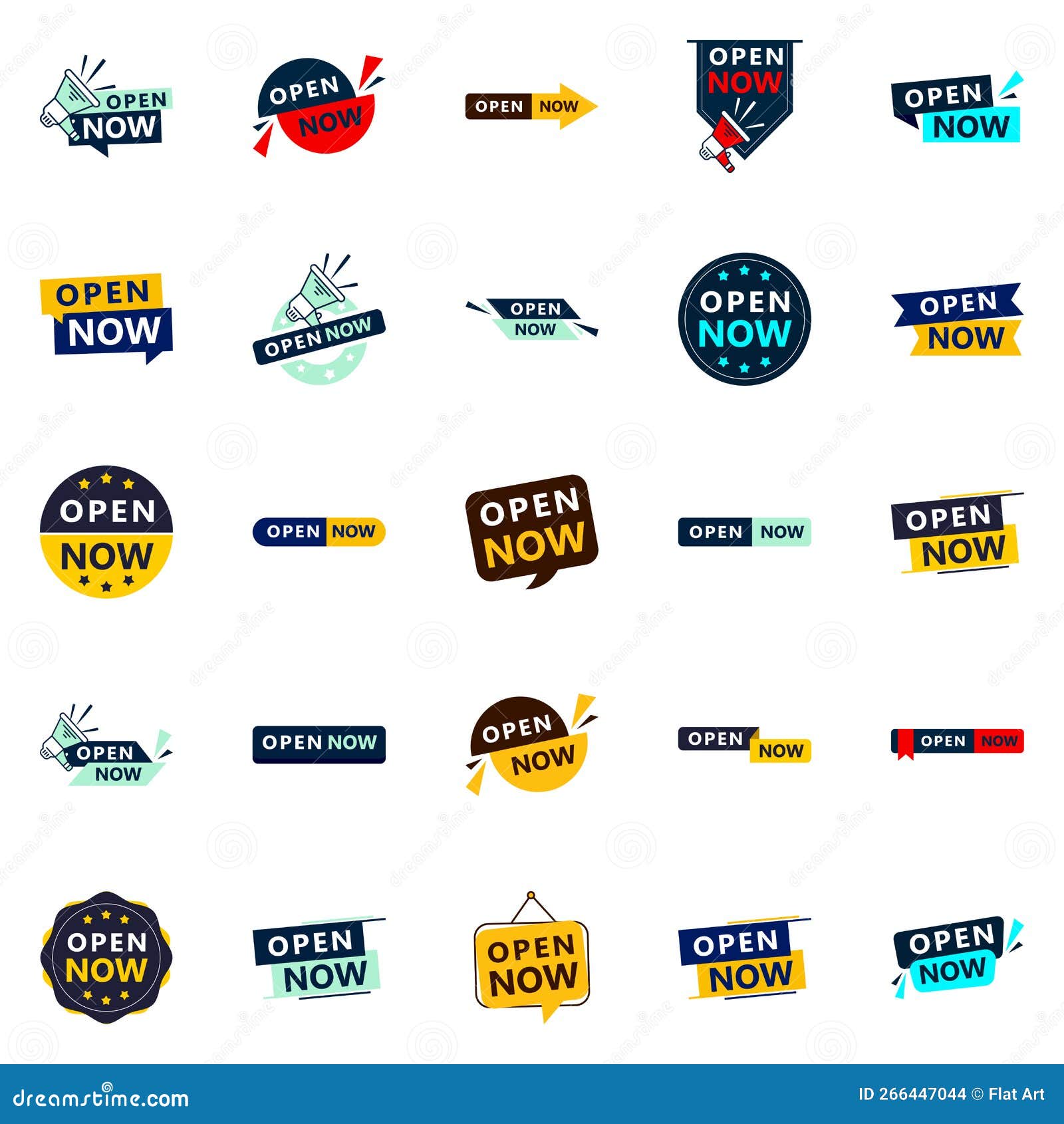 25 Unique Open Now Banners for Your Business Stock Vector ...