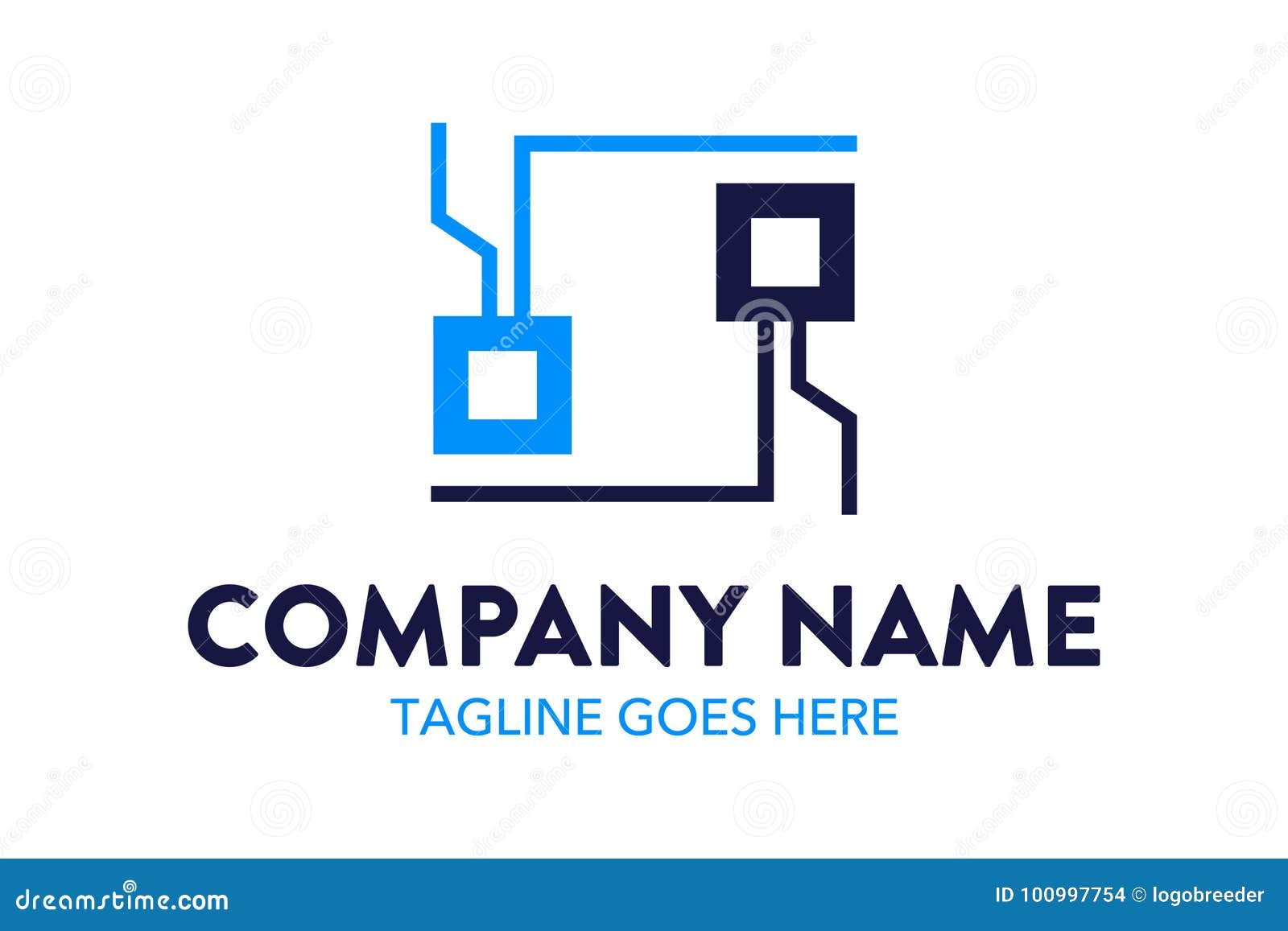Unique and Original Computer and Networking Logo Template Stock Vector ...