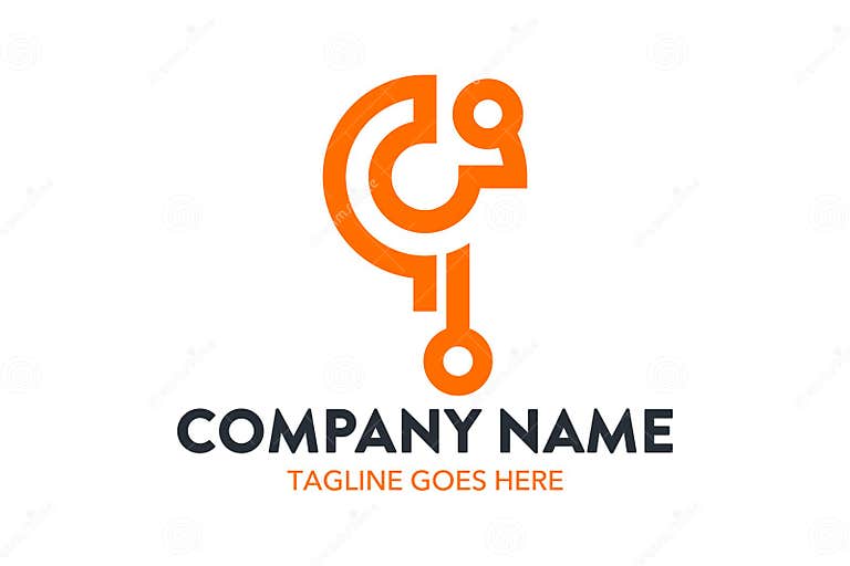 Unique and Original Computer and Networking Logo Template Stock Vector ...