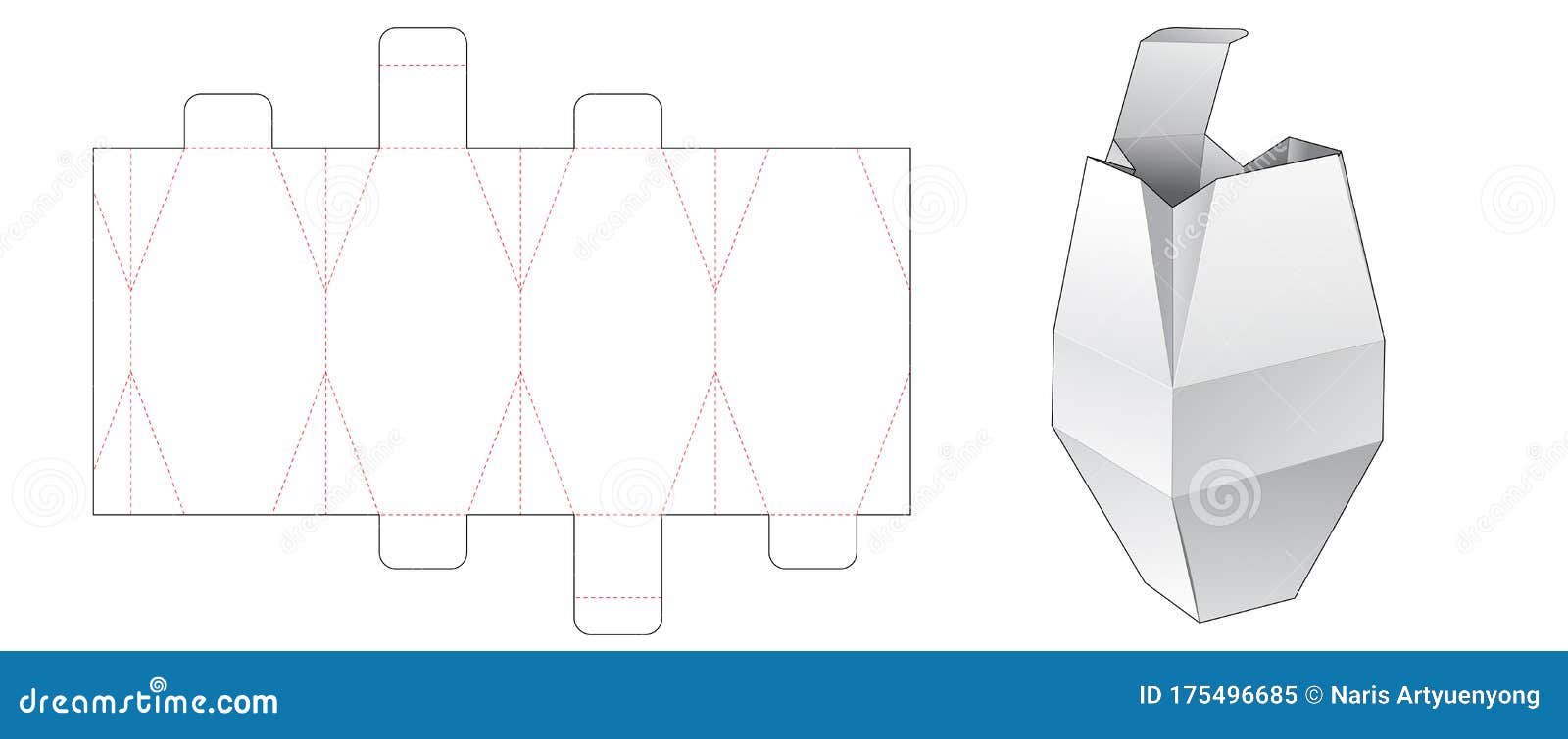 Unique Packaging Box Cut Template Stock Vector - Illustration of food ...