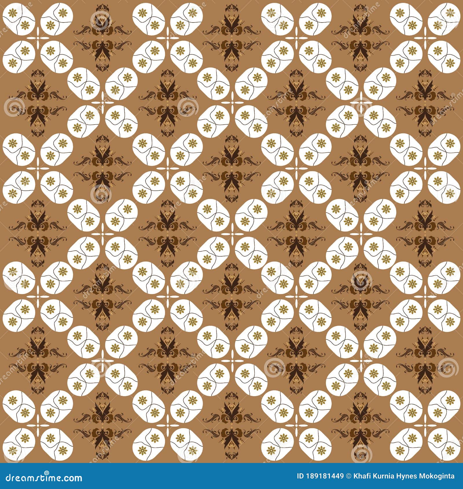 The Unique Pattern Design on Kawung Batik with Soft White Mocca Color ...
