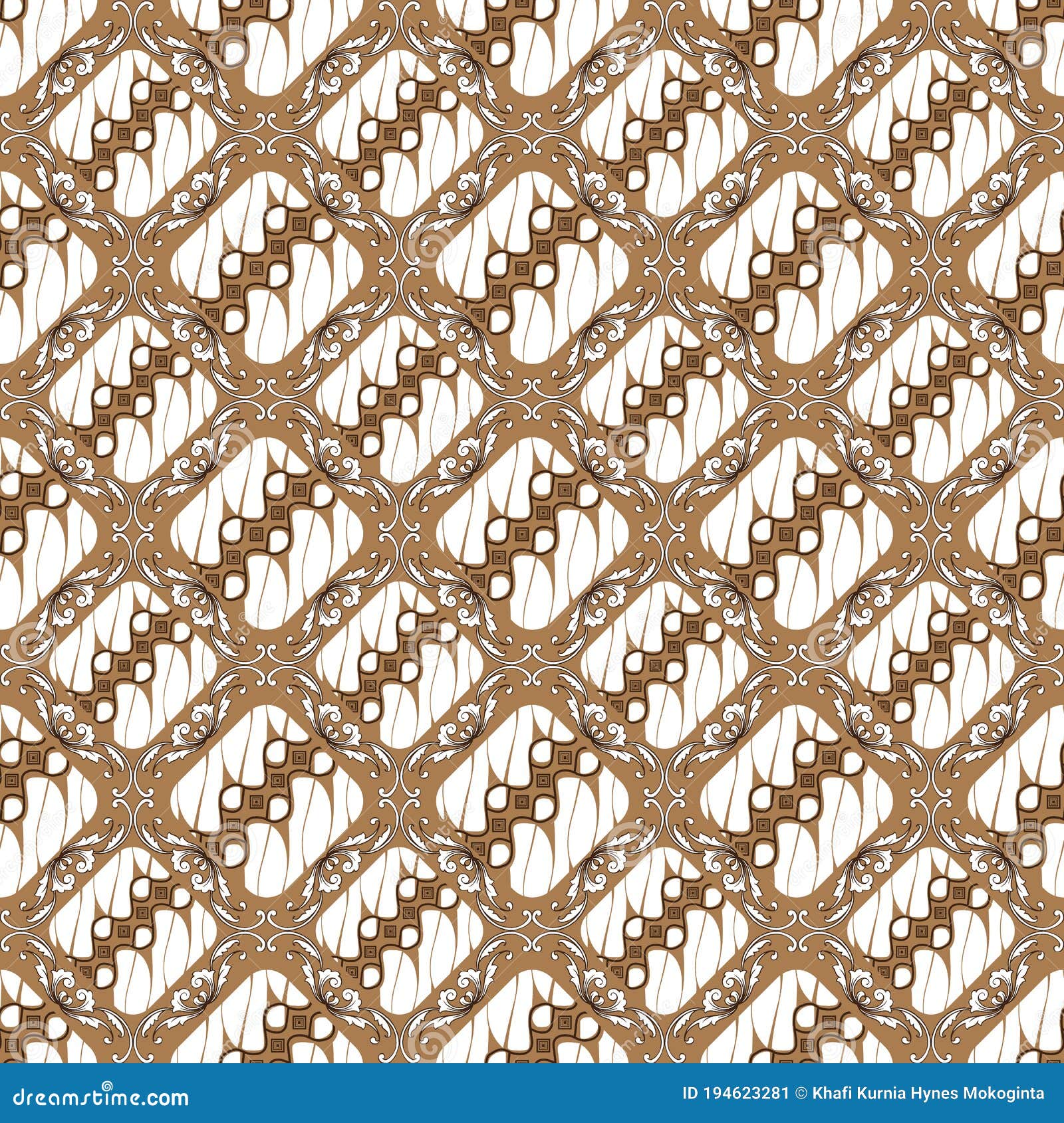 Unique Pattern on Indonesian Batik with Soft Mocca Color Design Stock ...