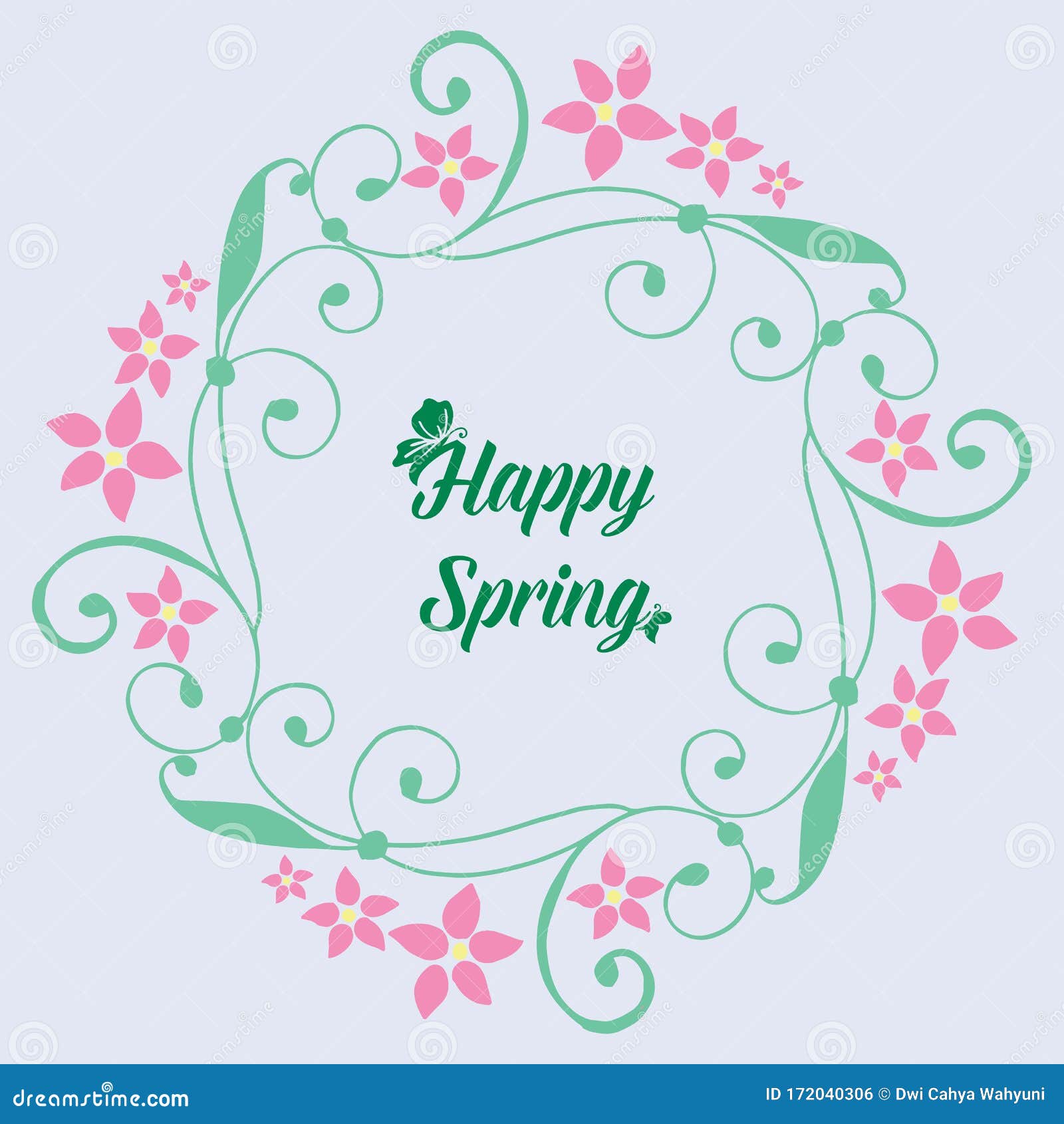 Unique Pattern of Leaf and Floral Frame, for Happy Spring Poster Design ...