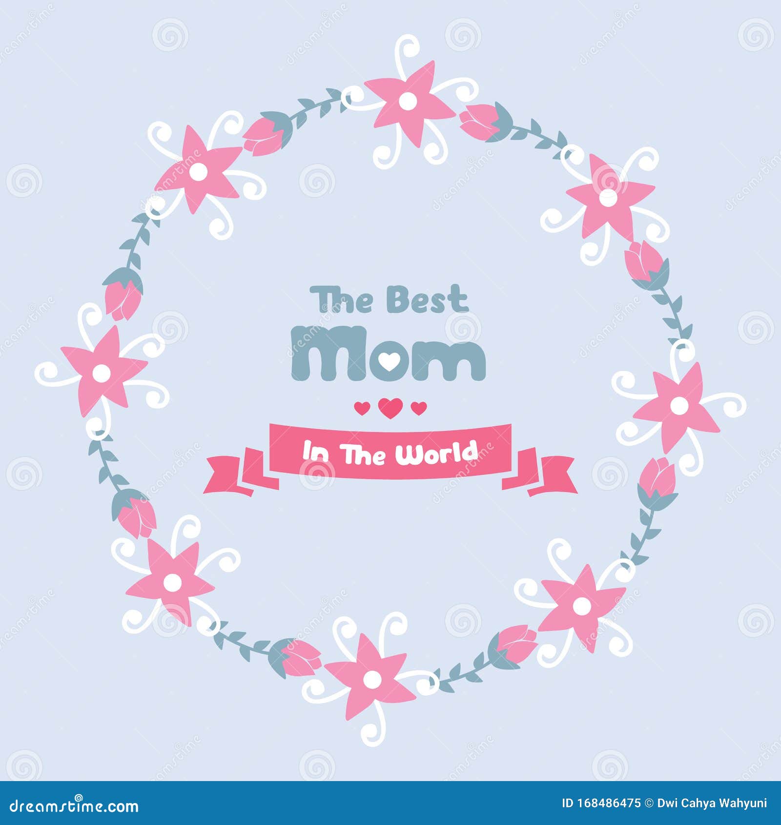 Unique Pattern of Leaf and Flower Frame, for Best Mom in the World ...