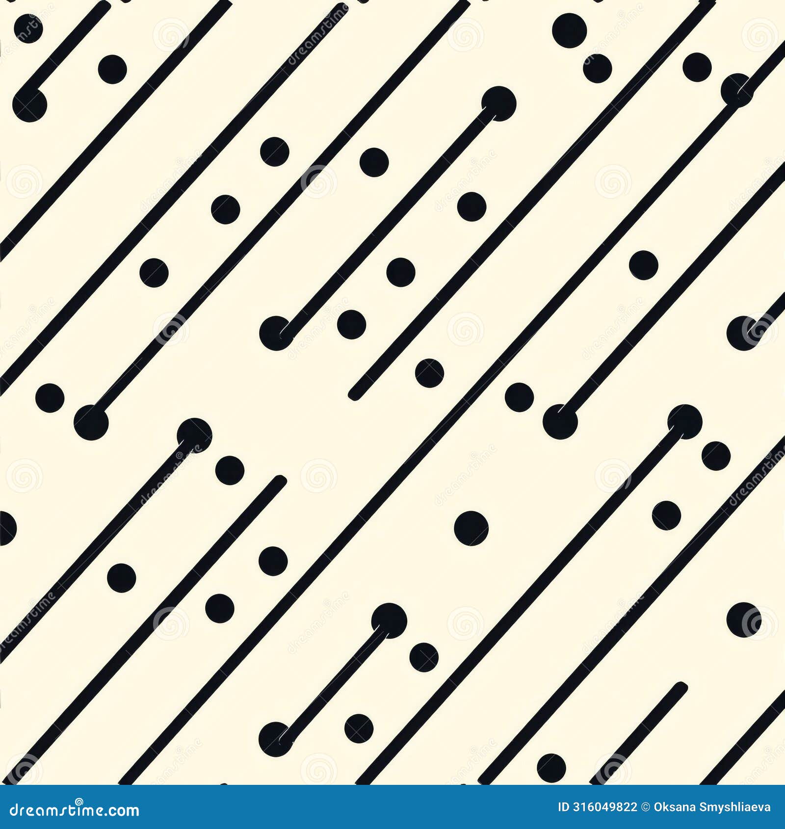 A Unique Pattern of Stylized Parallel Dotted Lines and Dots on a Creamy ...