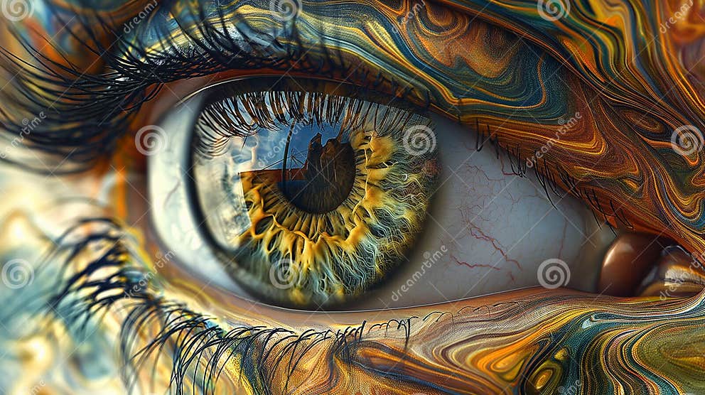 Unique Patterned Black Eye Iris in High-definition Digital Art Stock ...