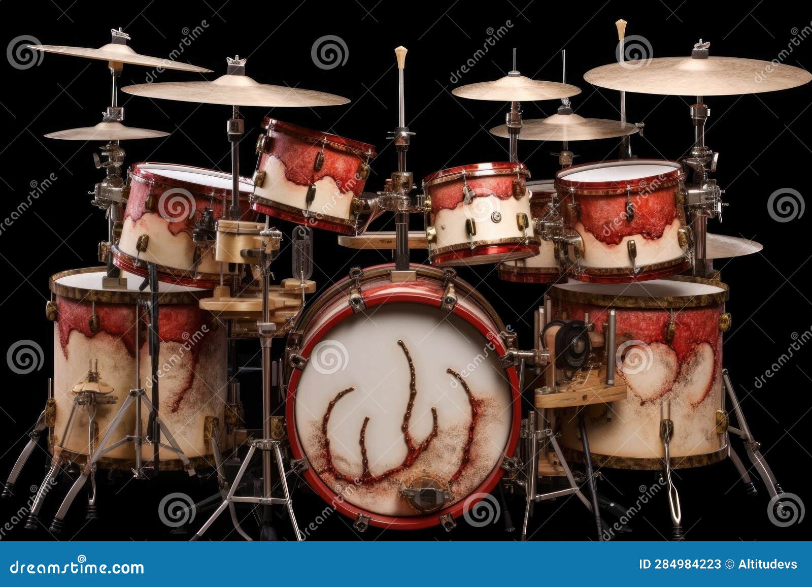 Unique Percussion Instruments within Custom Drum Set Stock Illustration ...