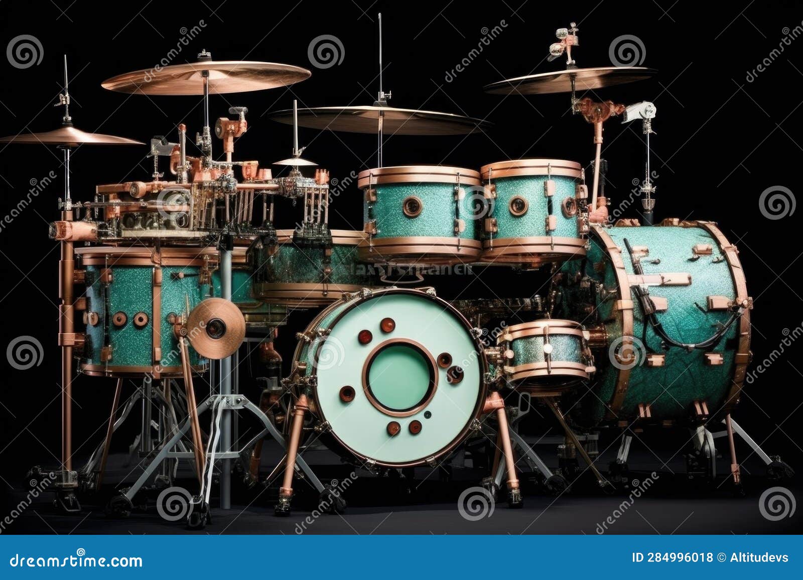 Unique Percussion Instruments within Custom Drum Set Stock Illustration ...