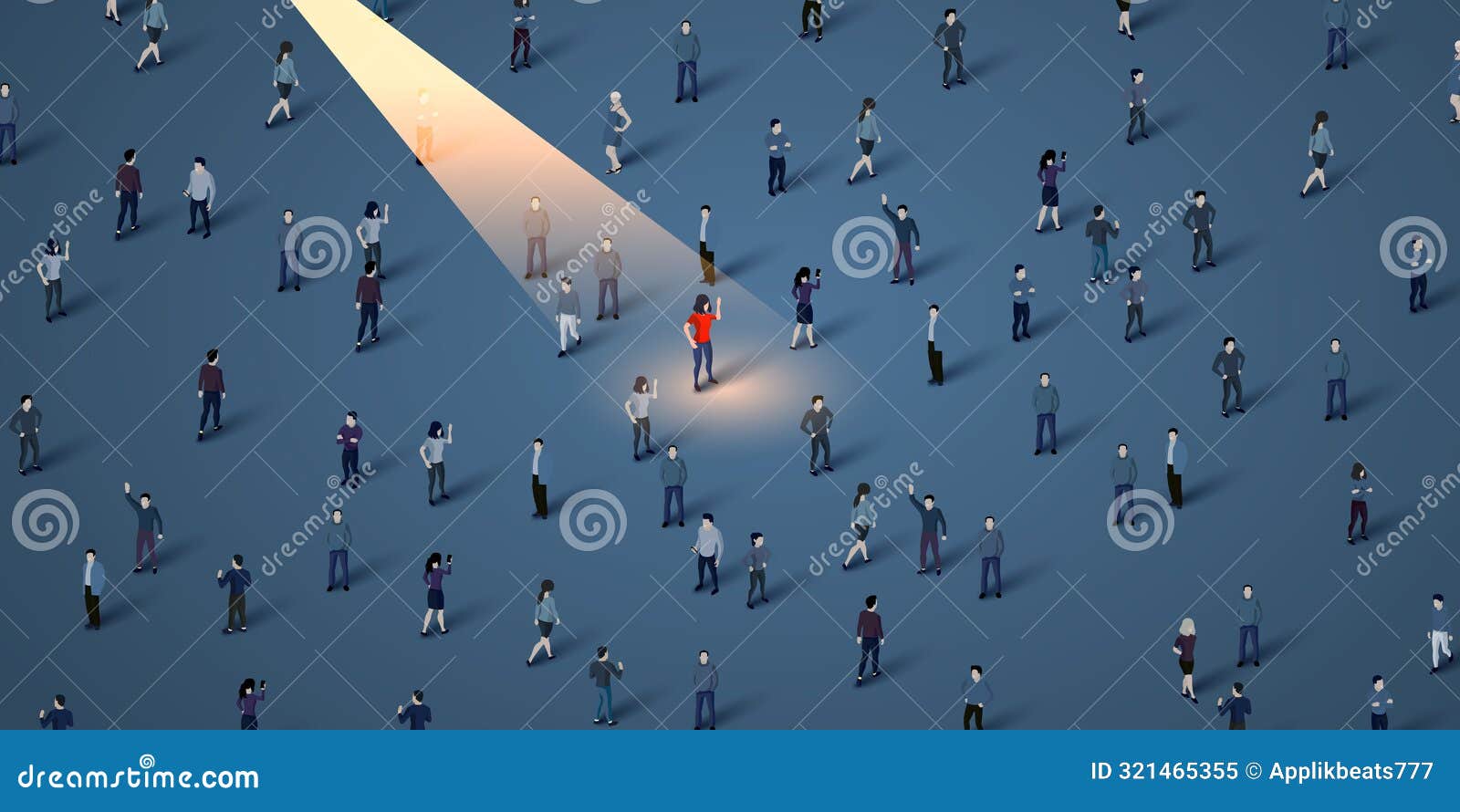 Unique Person in a Crowd. HR and Recruitment Concept Stock Vector ...