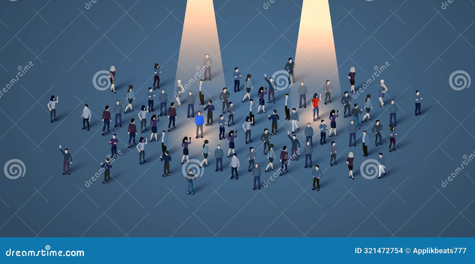 Unique Person in a Crowd. HR and Recruitment Concept Stock Vector ...